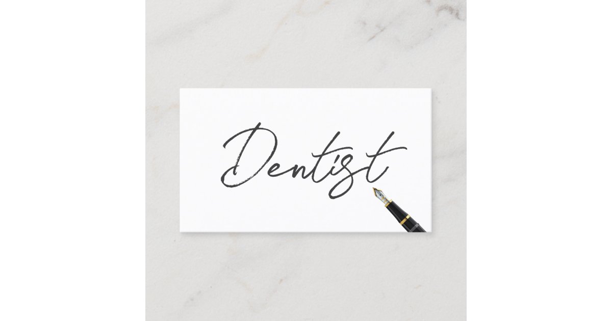 Free Handwriting Script Dentist Business Card | Zazzle