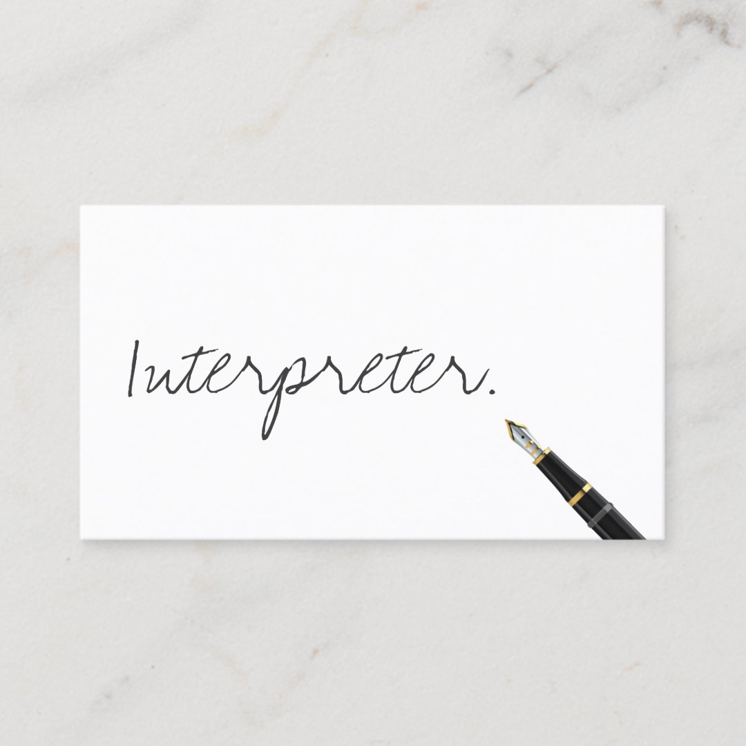 Free Handwriting Script Interpreter Business Card | Zazzle