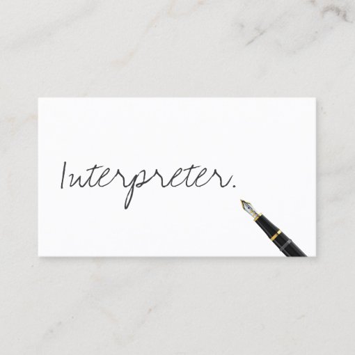 Free Handwriting Script Interpreter Business Card | Zazzle