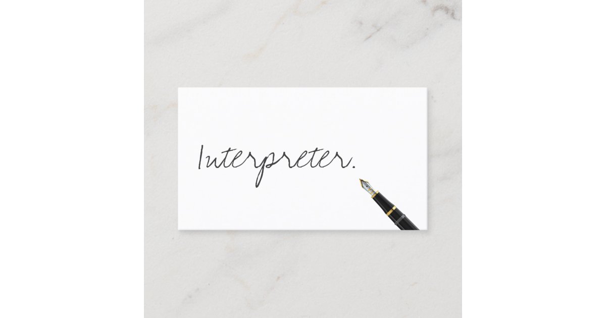 Free Handwriting Script Interpreter Business Card | Zazzle