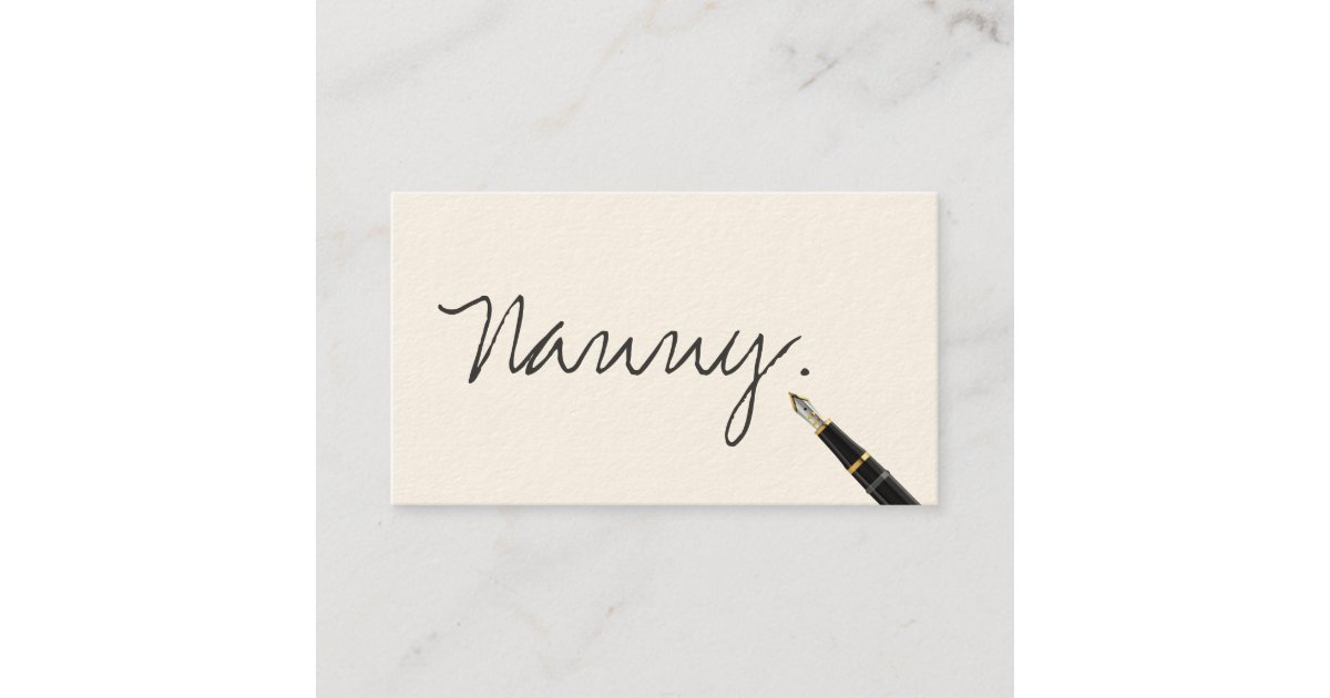 Free Handwriting Script Nanny Business Card | Zazzle