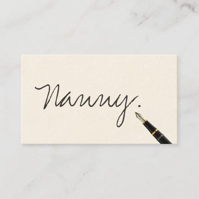Free Handwriting Script Nanny Business Card | Zazzle