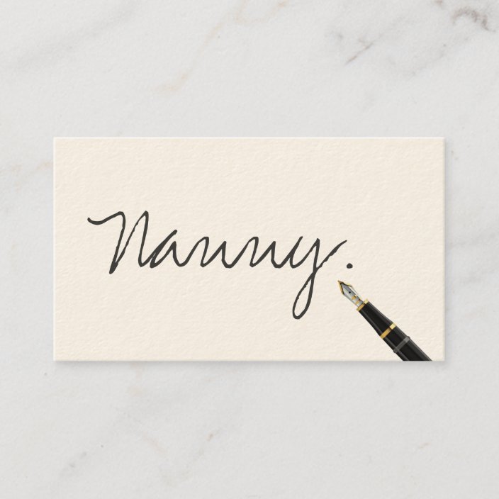 Free Handwriting Script Nanny Business Card | Zazzle.com