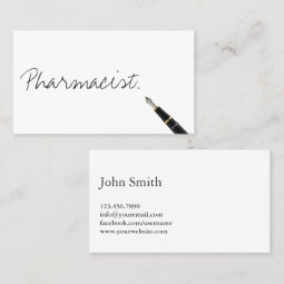 Free Handwriting Script Pharmacist Business Card | Zazzle