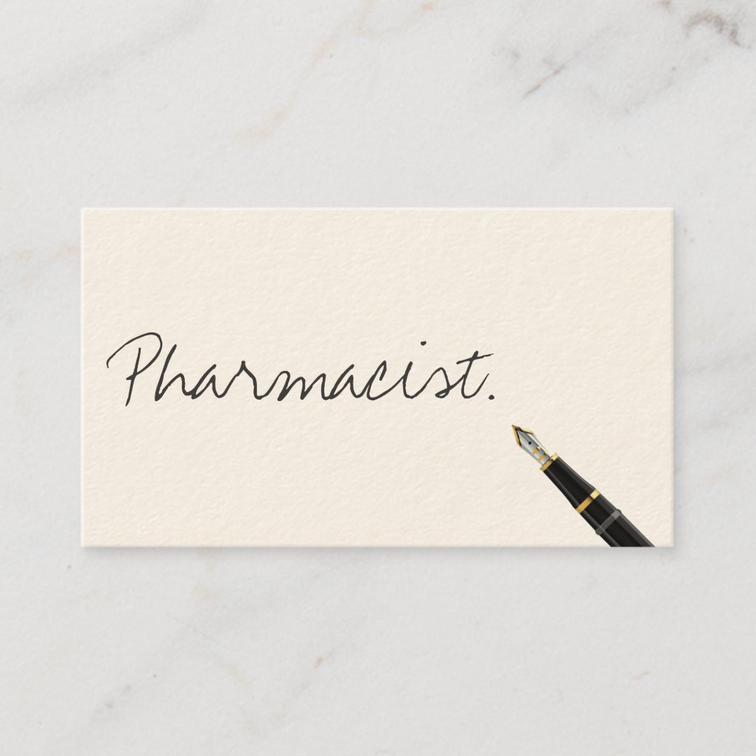 Free Handwriting Script Pharmacist Business Card | Zazzle