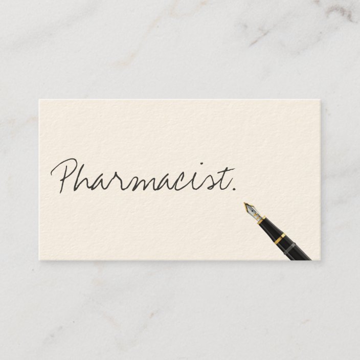Free Handwriting Script Pharmacist Business Card | Zazzle.com