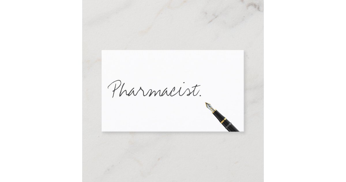 Free Handwriting Script Pharmacist Business Card | Zazzle