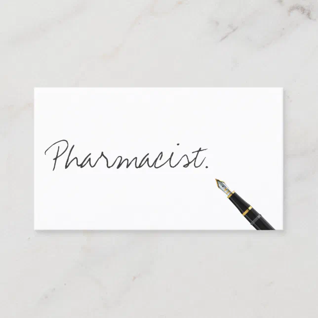 Free Handwriting Script Pharmacist Business Card | Zazzle