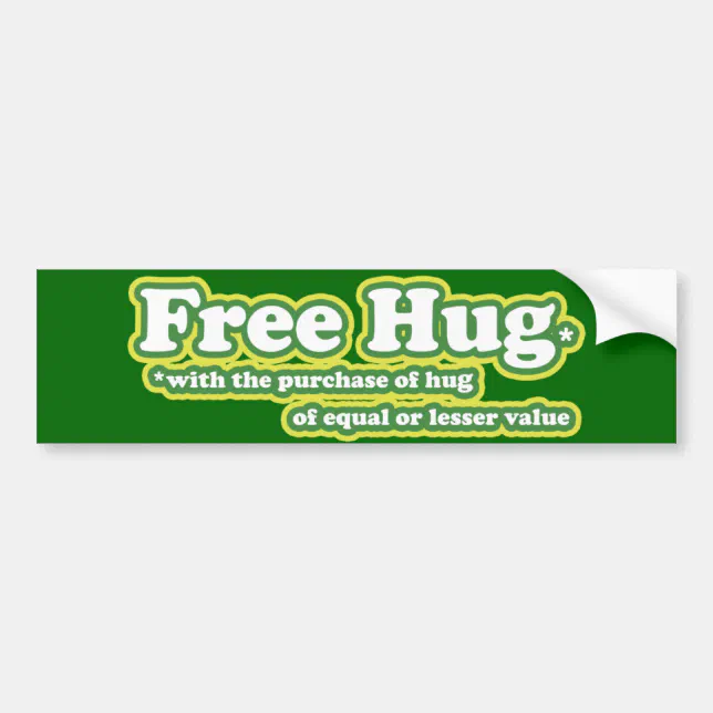 Free Hug Hugs Parody Bumper Sticker | Zazzle