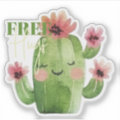 Free Hugs Cactus – Cute Succulent Plant Desing Sticker | Zazzle