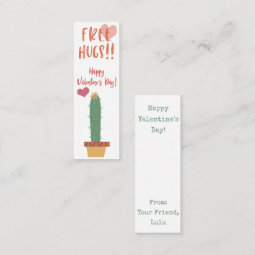 Free Hugs! Cactus Valentine Mini Bookmark Mini Business Card | Zazzle