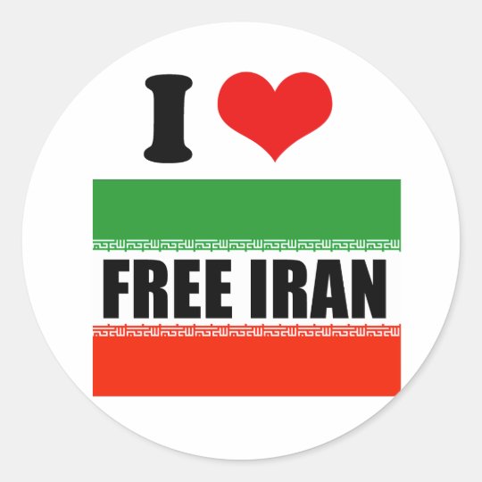FREE IRAN CLASSIC ROUND STICKER | Zazzle.com