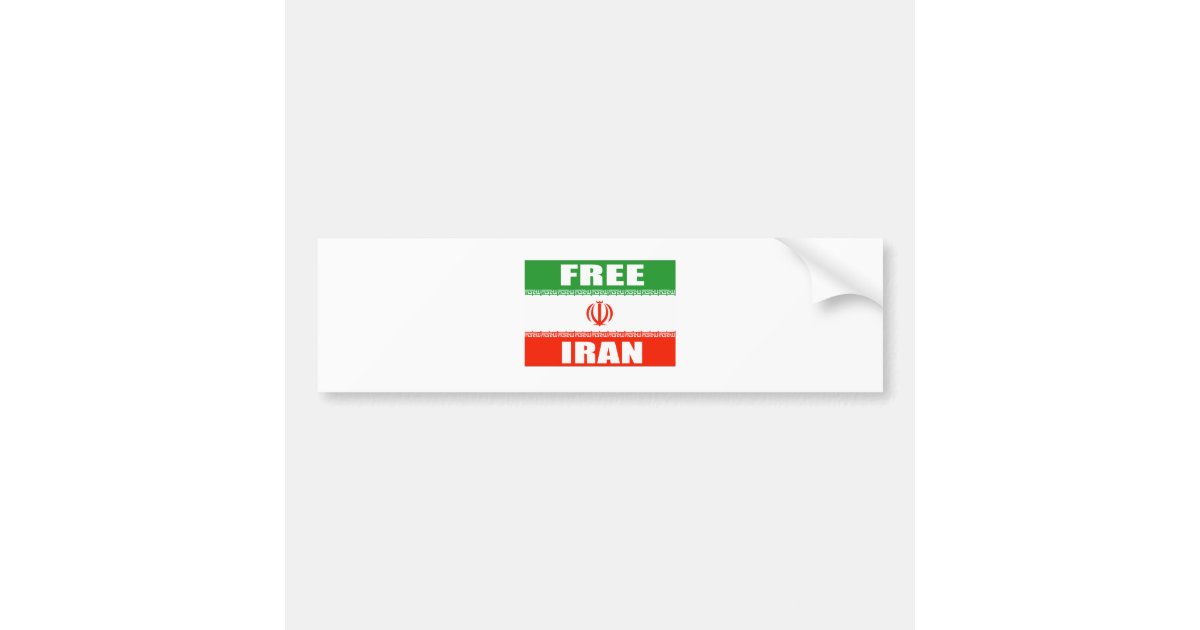 FREE IRAN Flag Bumper Sticker | Zazzle