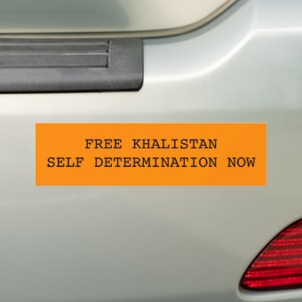 Free Khalistan Self Determination Now Bumper Sticker | Zazzle