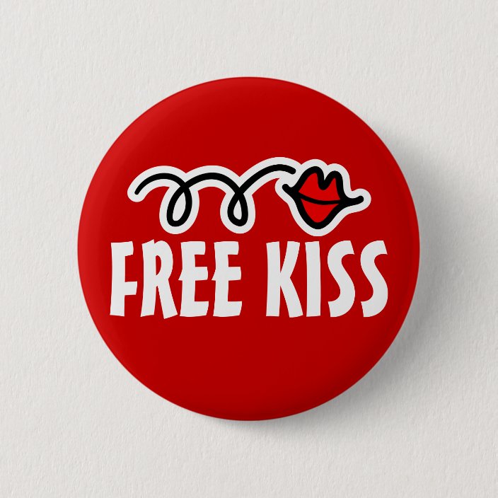Free kiss button for kissing day with red lips | Zazzle.com
