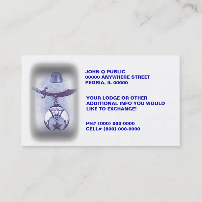 FREE MASON BUSINESS CARDS ~ INFO EXCHANGE CARDS | Zazzle