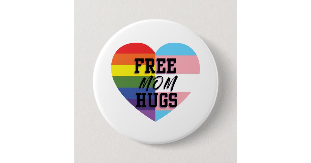 Free Mom Hugs LGBTQ Buttons | Zazzle
