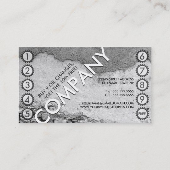 free oil change punchcard loyalty card | Zazzle.com