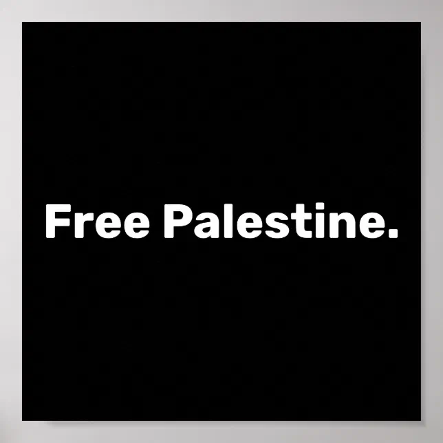 Free Palestine basic simple text supporting Gaza Poster | Zazzle
