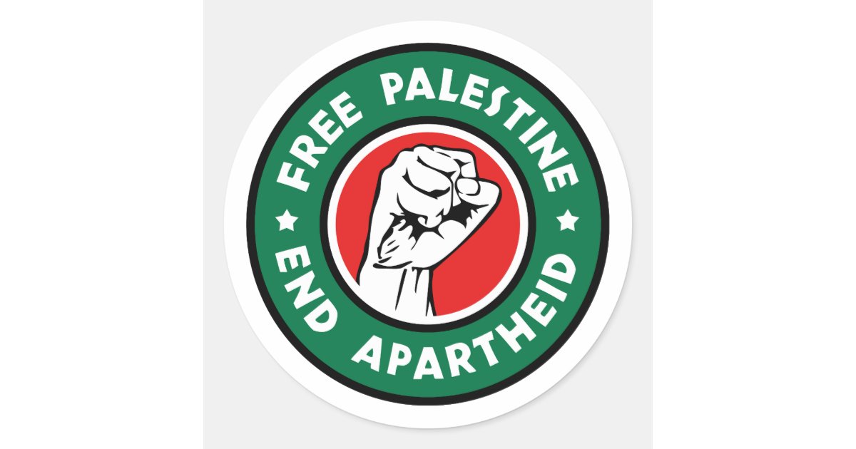Free Palestine End Apartheid Classic Round Sticker | Zazzle