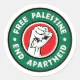 Free Palestine End Apartheid Classic Round Sticker | Zazzle