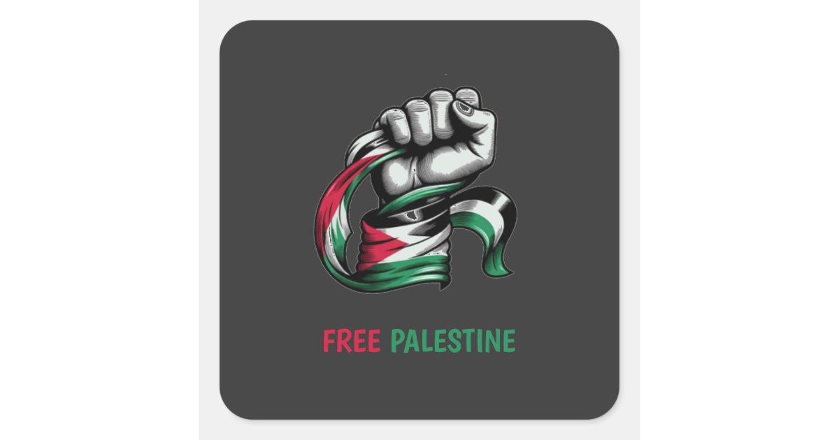 Free Palestine end apartheid Gaza Square Sticker | Zazzle