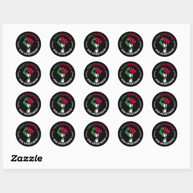 Free Palestine End Apartheid III Classic Round Sticker | Zazzle