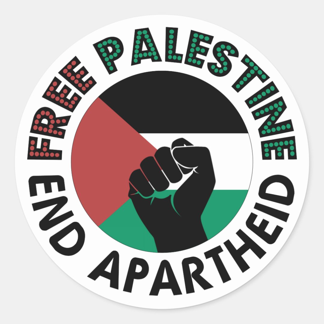 Free Palestine End Apartheid Palestine Flag Classic Round Sticker | Zazzle