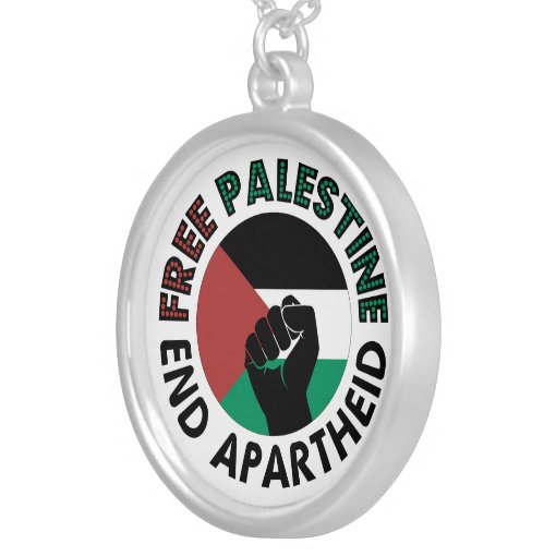 Free Palestine End Apartheid Palestine Flag Silver Plated Necklace | Zazzle