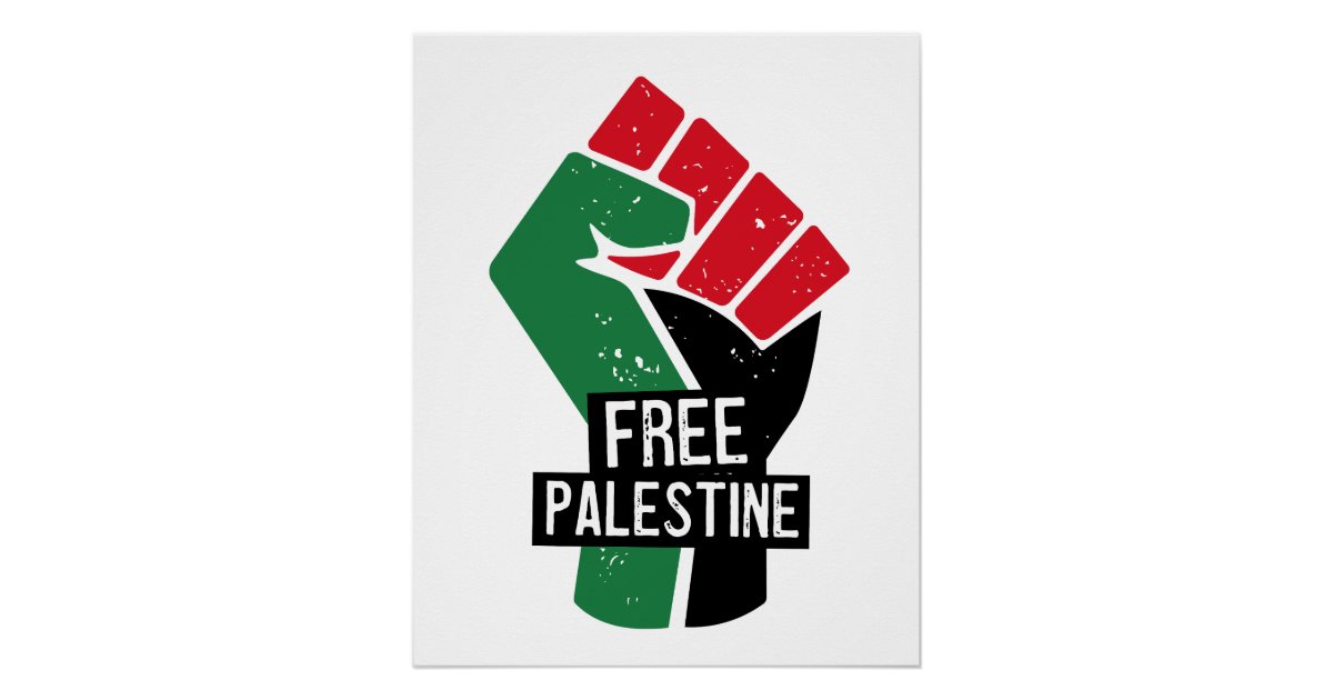 Free Palestine flag fist Poster | Zazzle