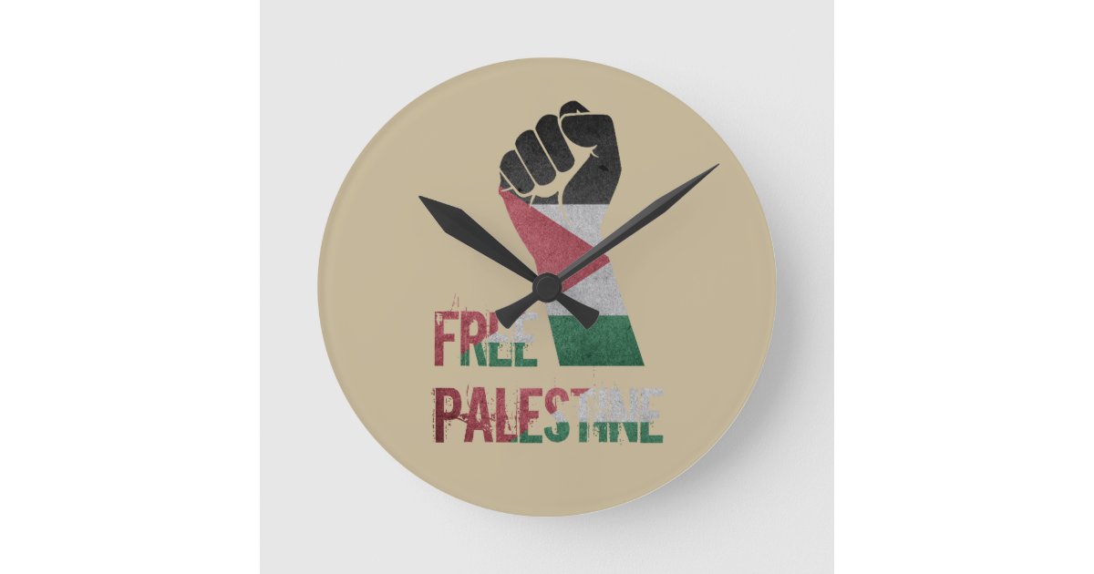 free palestine freedom for palestine round clock | Zazzle