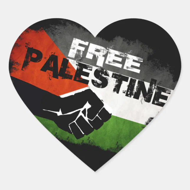 Free Palestine Heart Stickers | Zazzle