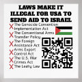 FREE PALESTINE - Illegal to Aid Israel QR code Holder | Zazzle