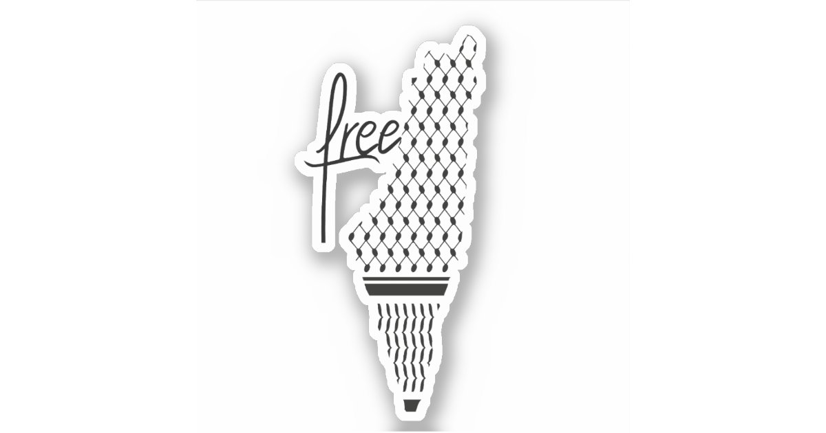 FREE PALESTINE KEFFIYEH STICKER | Zazzle