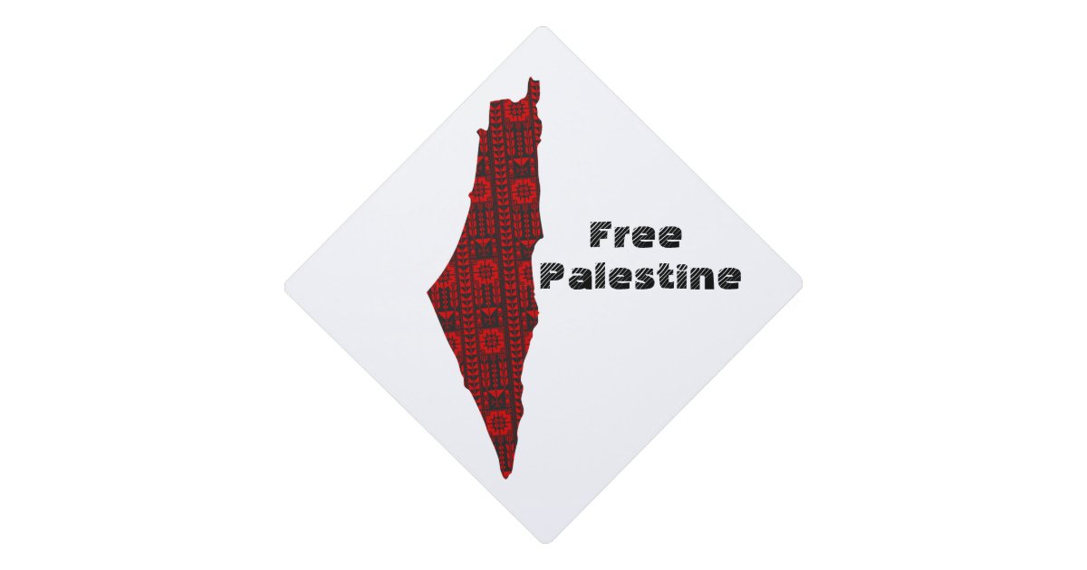 Free Palestine Map Graduation Cap Topper | Zazzle
