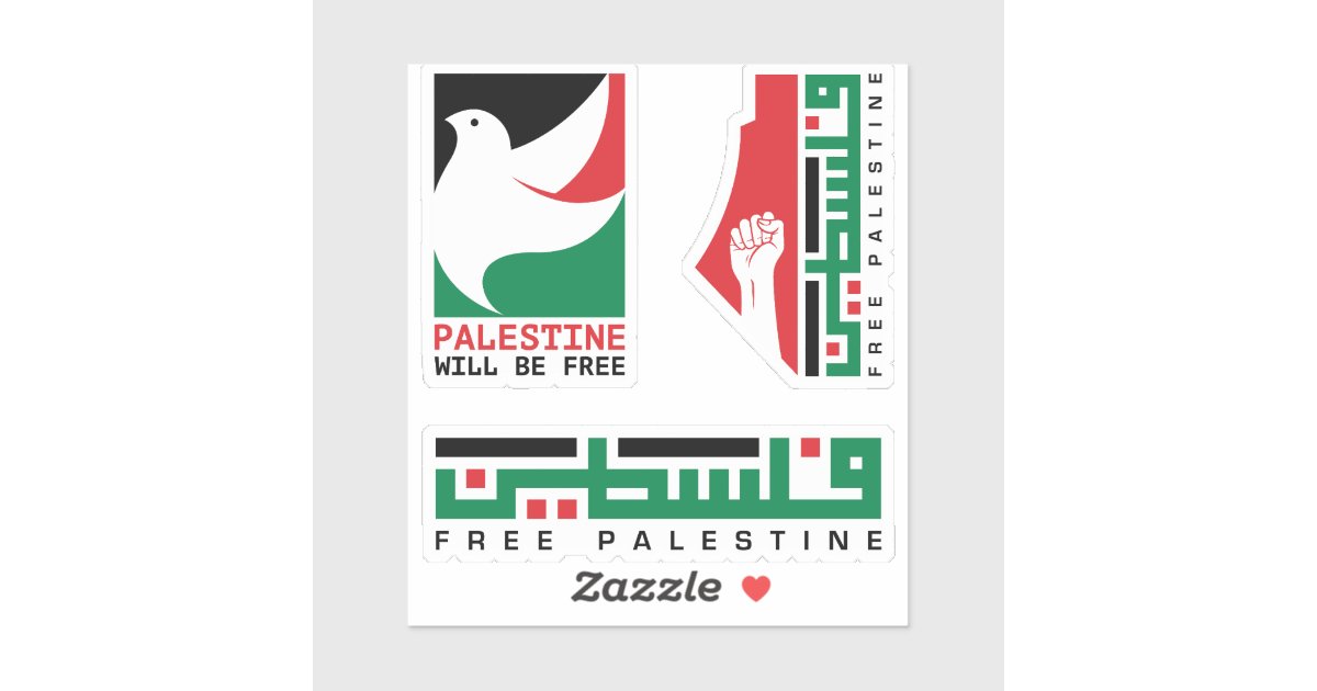 Free Palestine Palestinian Freedom Stickers Pack1 | Zazzle