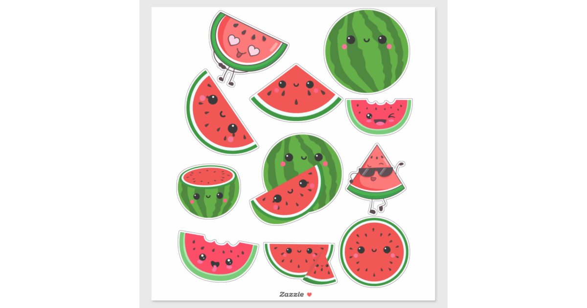 free palestine Watermelons cute colorful Sticker | Zazzle