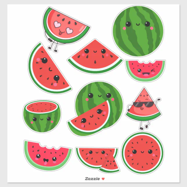 free palestine Watermelons cute colorful Sticker | Zazzle