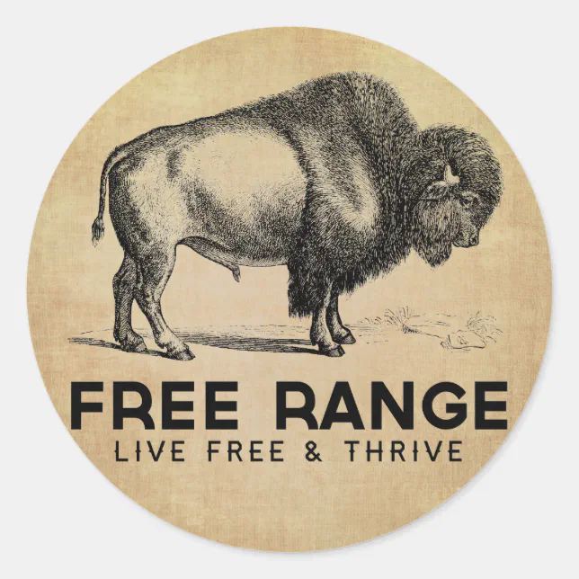 Free Range Classic Round Sticker | Zazzle