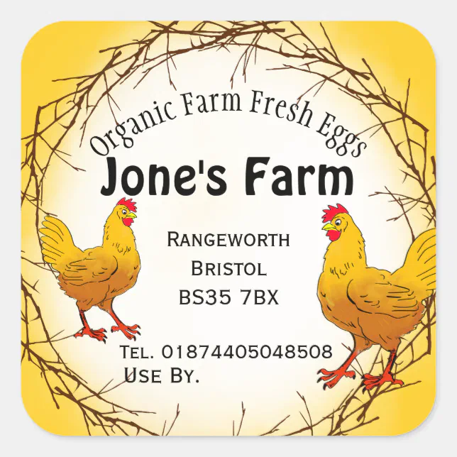 free range egg box Label farm shop | Zazzle