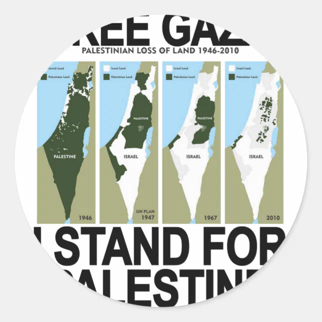 FREE SAFE GAZA PALESTINE.png Classic Round Sticker | Zazzle