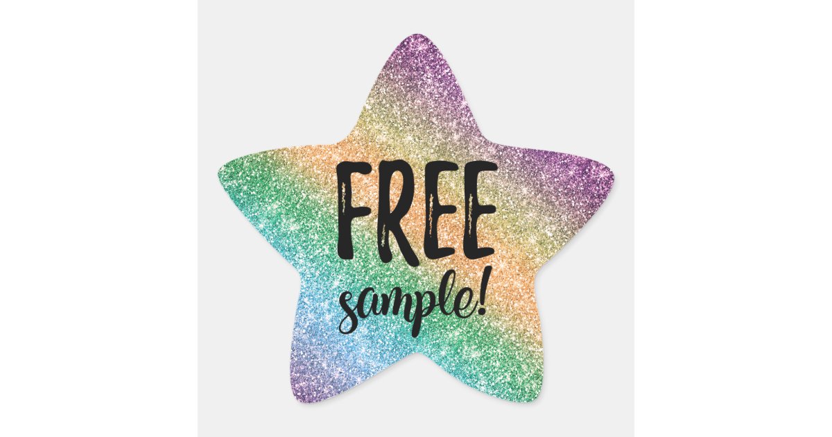 Free sample glitter label | Zazzle