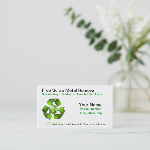 Free Scrap Metal Removal Business Card | Zazzle