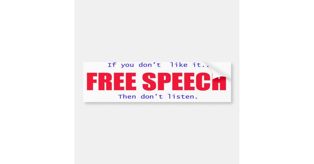Free Speech Bumper Sticker | Zazzle