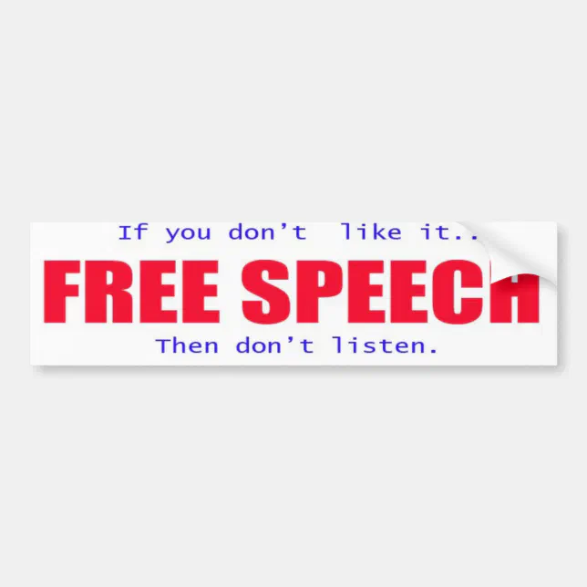 Free Speech Bumper Sticker | Zazzle