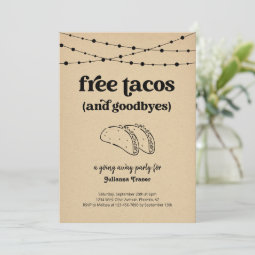 Free Taco Funny Going Away Party Invitation | Zazzle