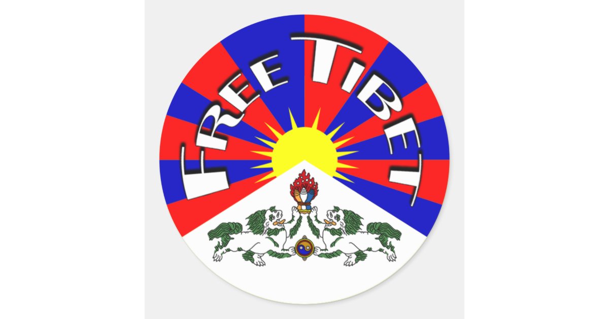 Free Tibet Badge Classic Round Sticker | Zazzle