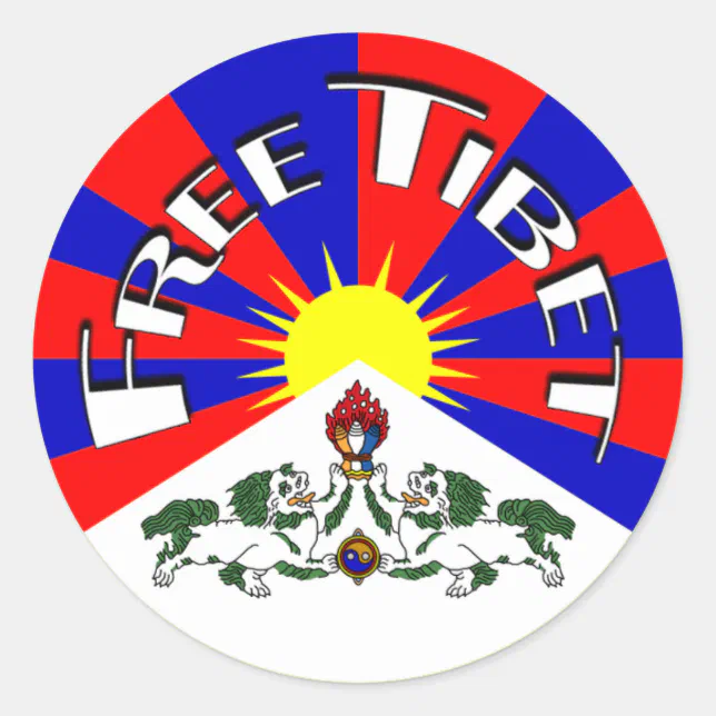 Free Tibet Badge Classic Round Sticker | Zazzle
