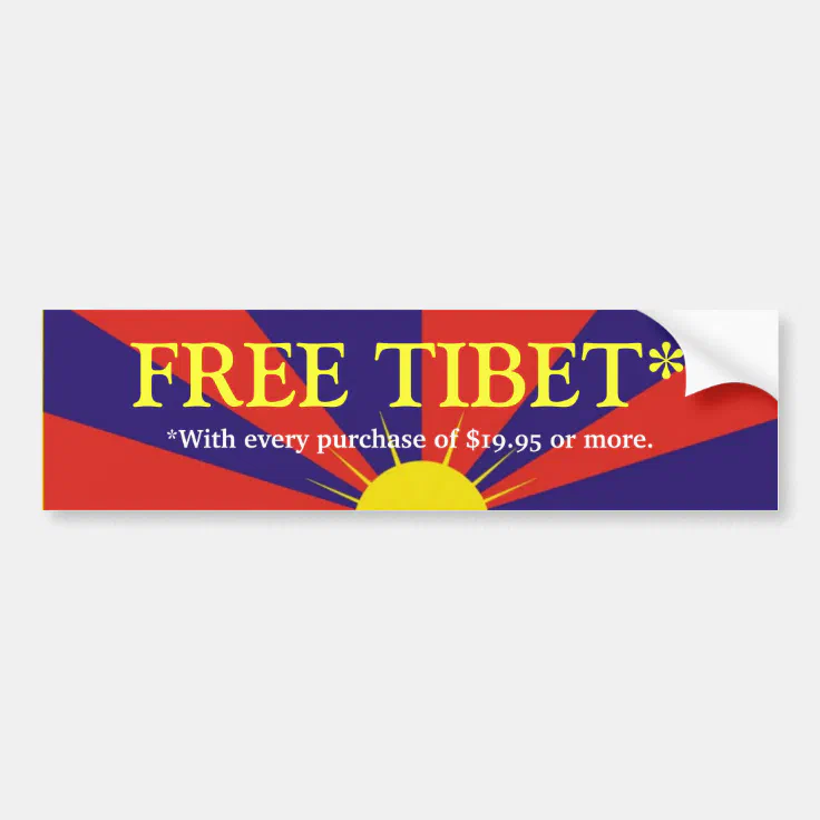 FREE TIBET* BUMPER STICKER | Zazzle