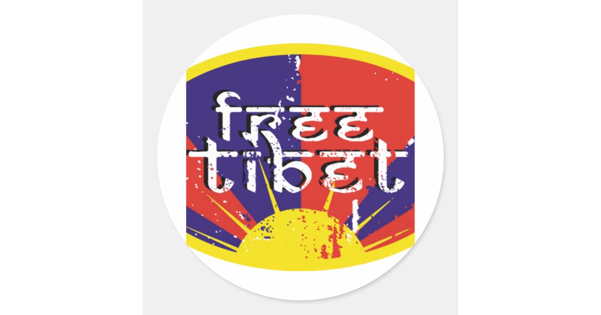 Free Tibet Classic Round Sticker | Zazzle